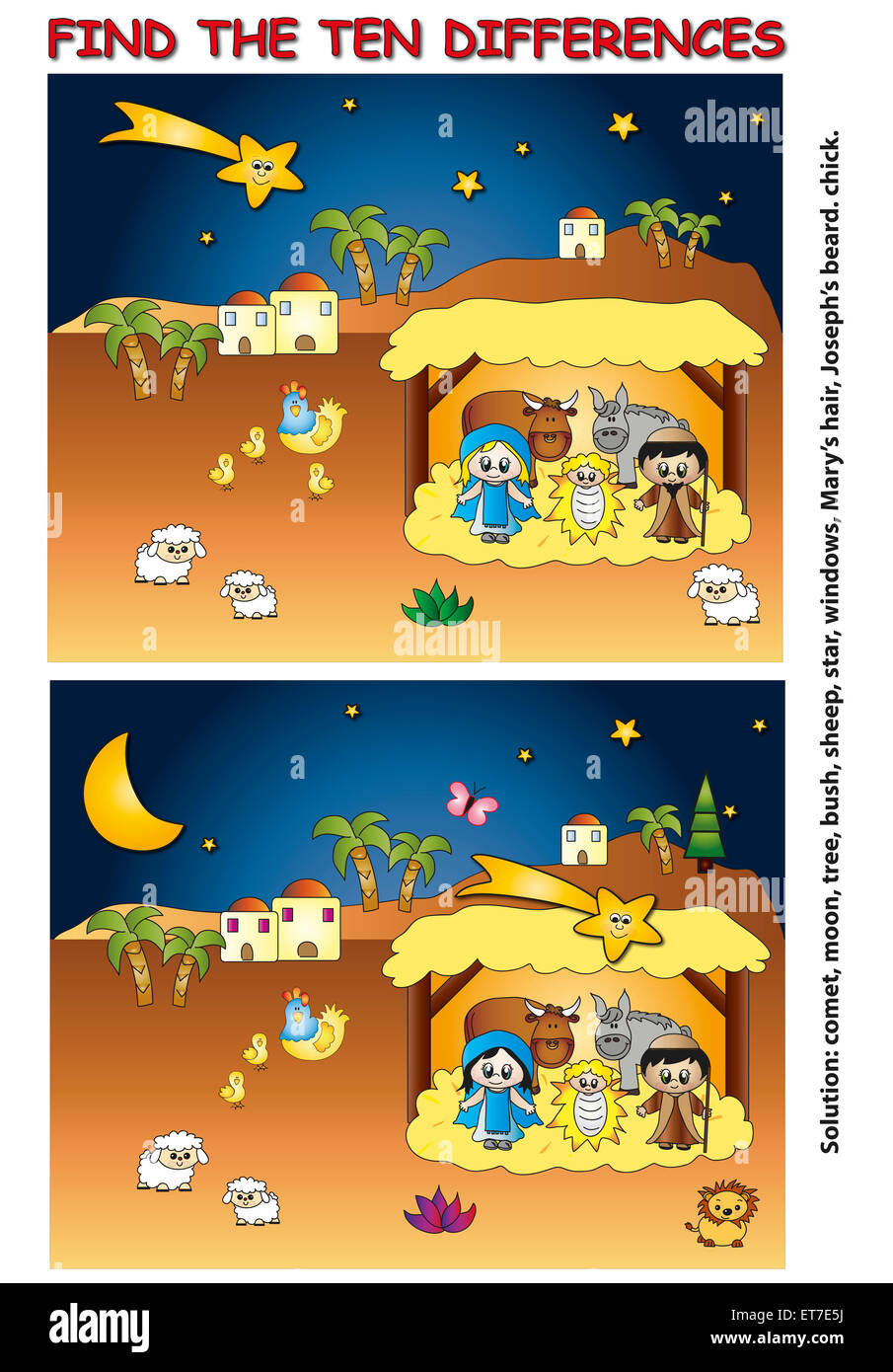 game for children: find ten differences Stock Photo - Alamy