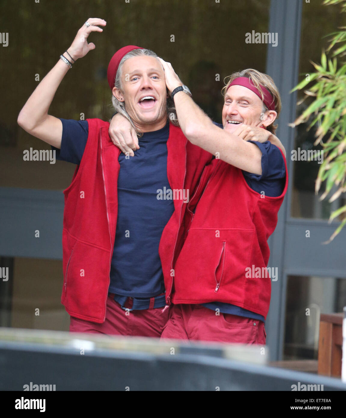 Melanie Sykes, Carl Fogarty and Jimmy Bullard outside the ITV Studios ...