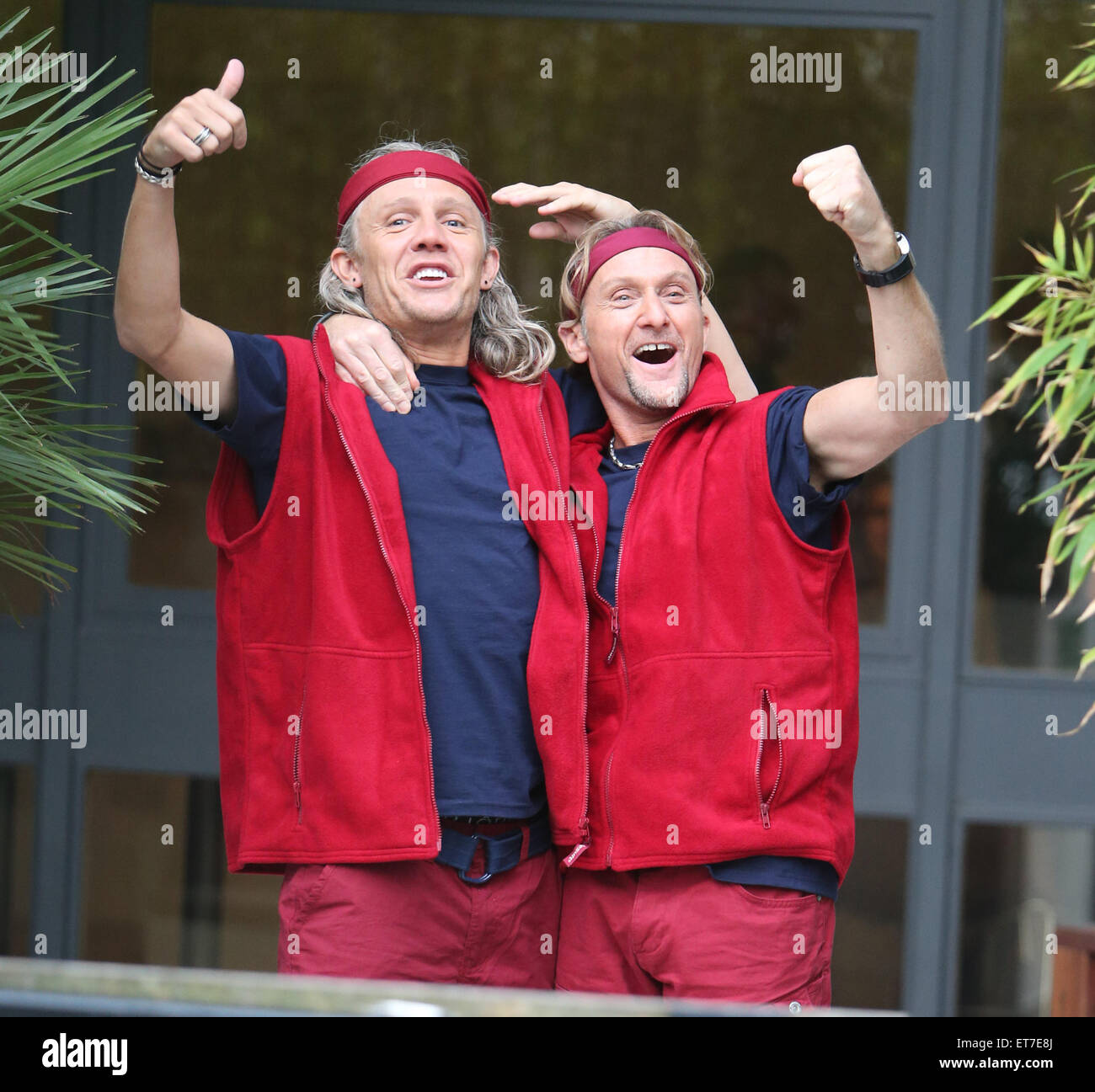 Melanie Sykes, Carl Fogarty and Jimmy Bullard outside the ITV Studios ...