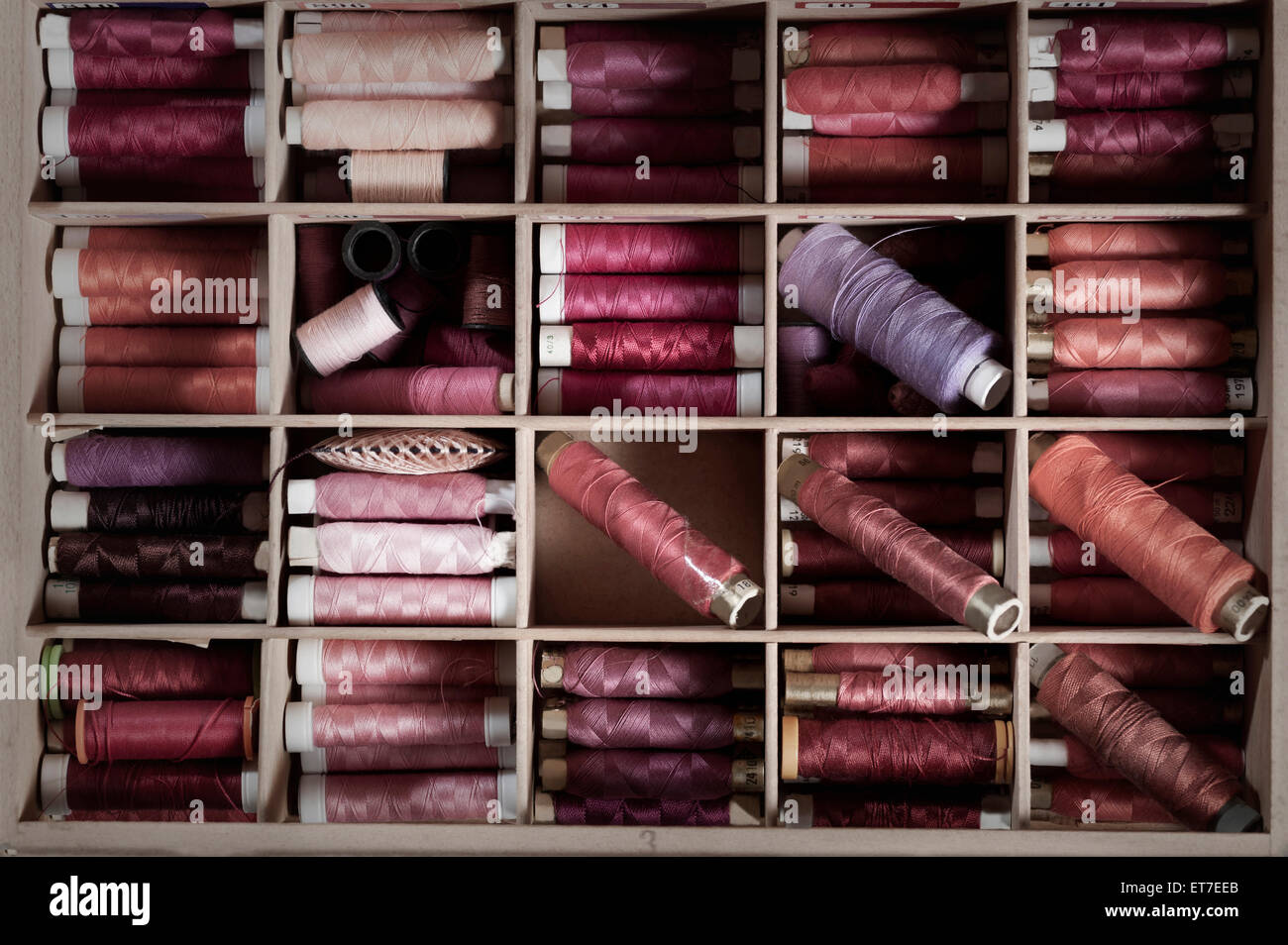 Colorful threads in a box hi-res stock photography and images - Alamy