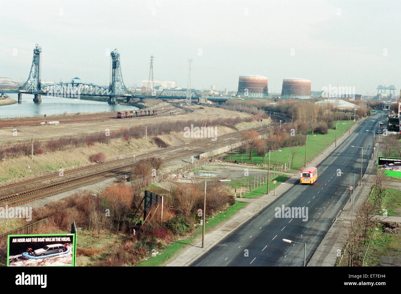 The Newport Bridge, Middlesbrough, 16th February 1993 Stock Photo - Alamy