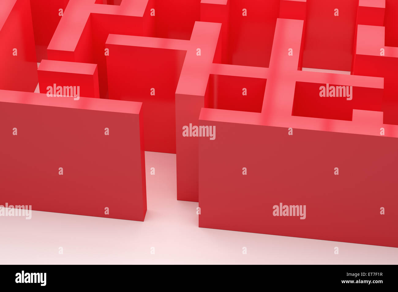 3d rendering of a red abstract maze Stock Photo - Alamy