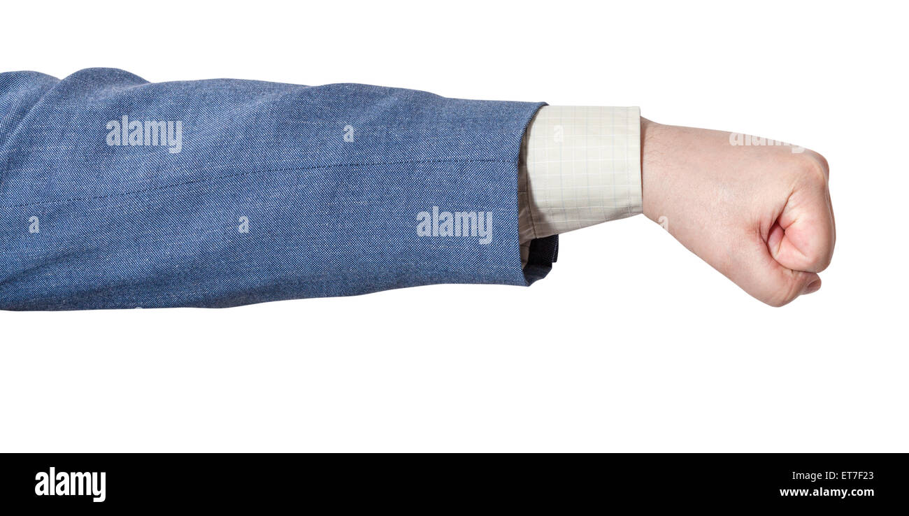hand gesture - businessman punches isolated on white background Stock ...