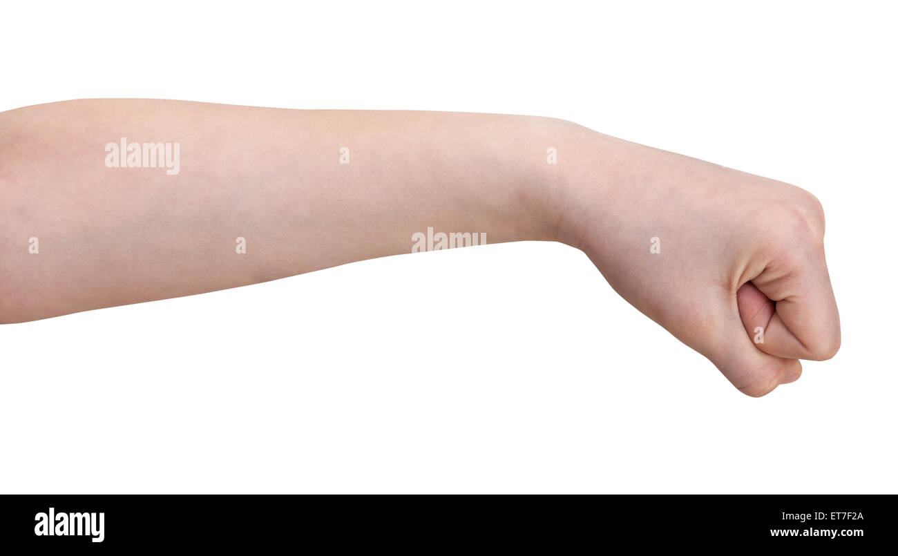 hand gesture - child punches isolated on white background Stock Photo ...