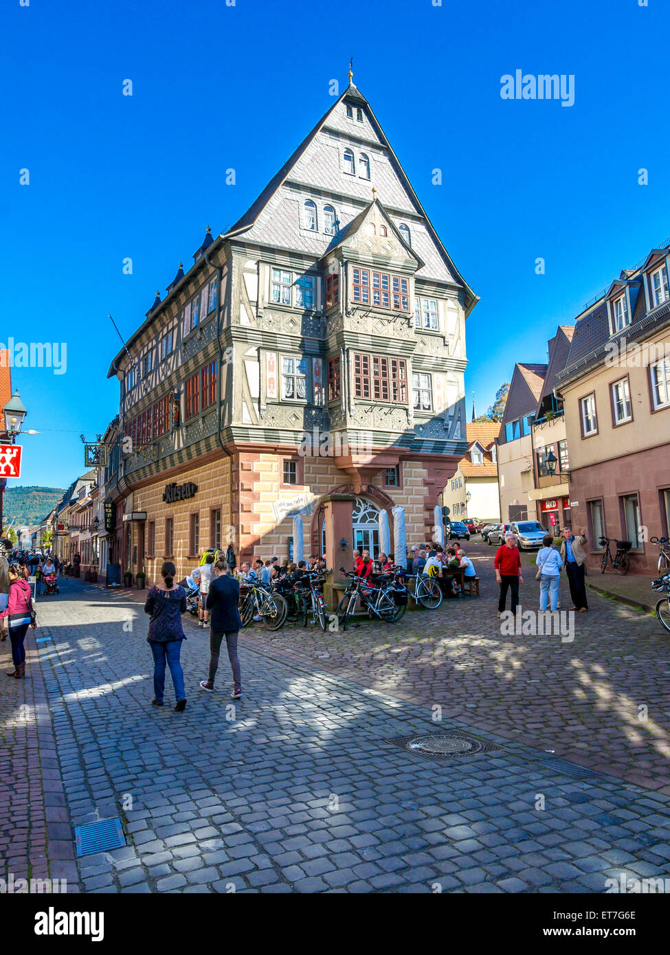 Germany, Miltenberg, view to Germany's oldest guesthouse 'Hotel zum ...