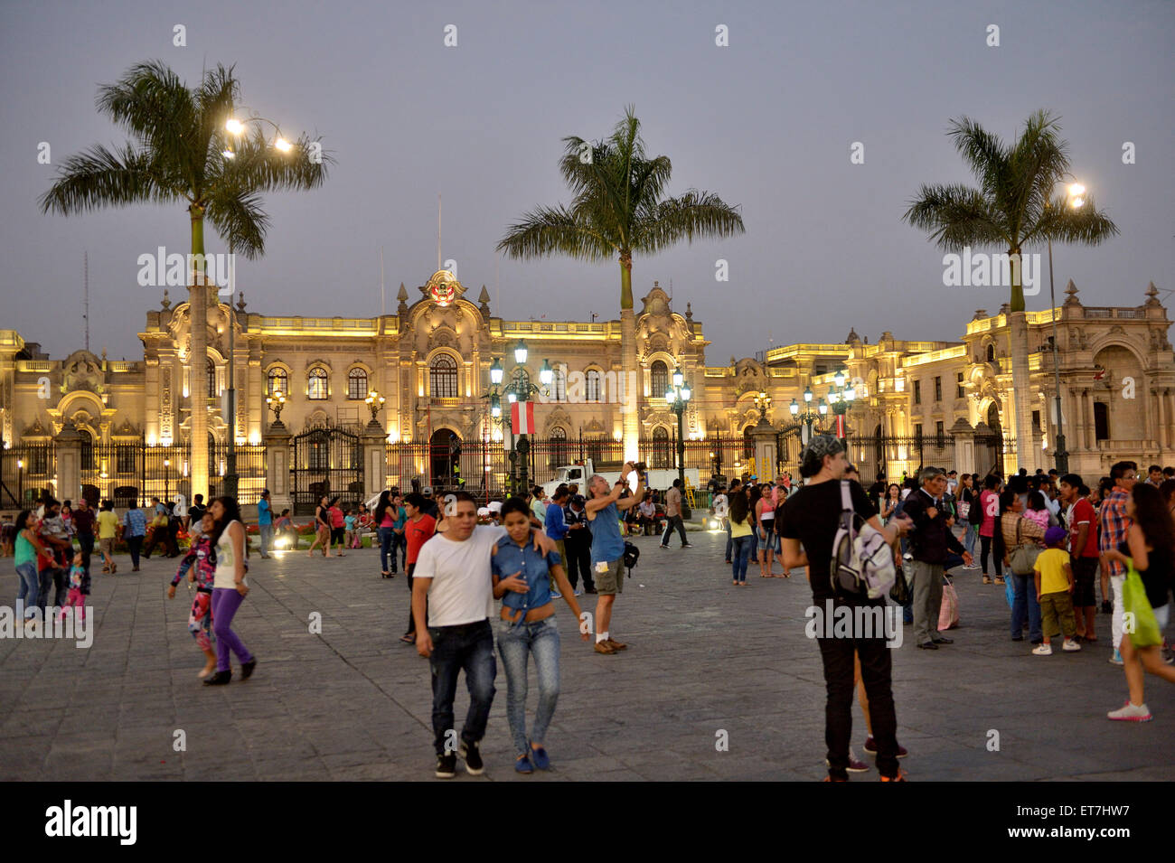 Peru, Lima, UNESCO world heritage site, Government Palace at the Plaza ...