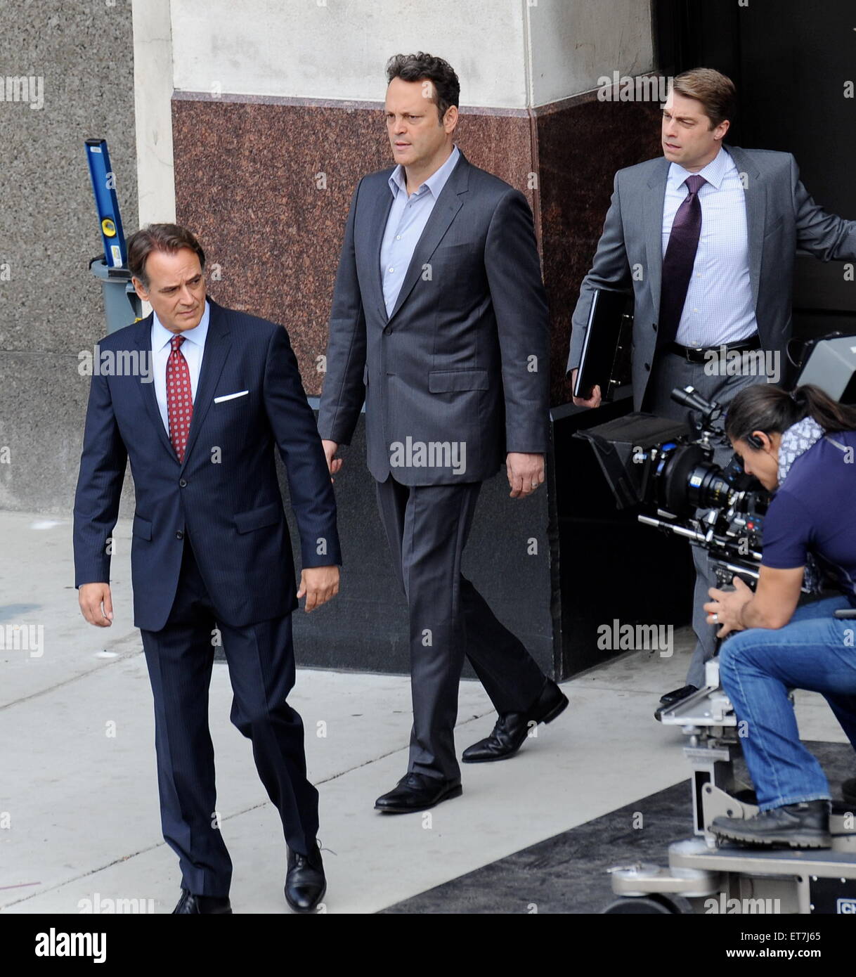 Actor Vince Vaughn sports a gray suit for his new role in "True ...