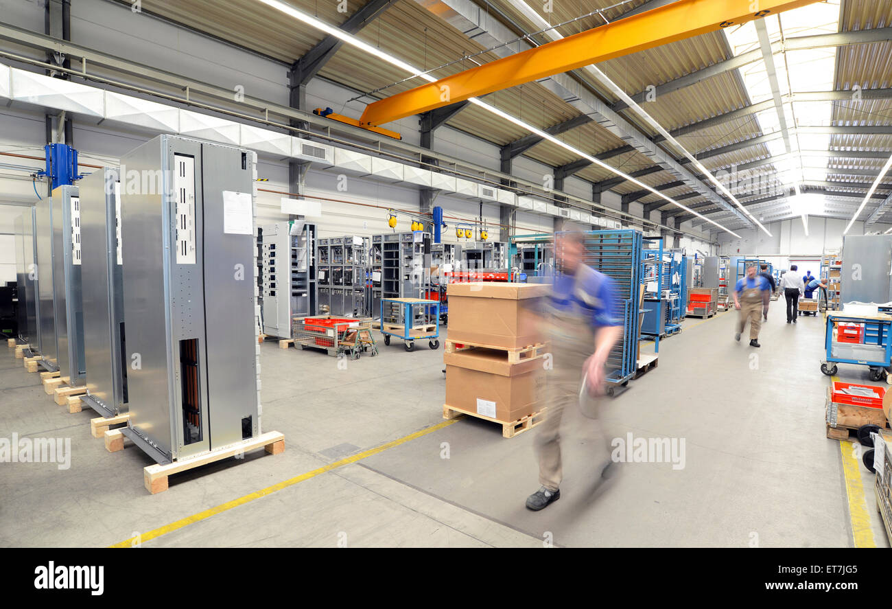 Switchboard construction factory Stock Photo - Alamy