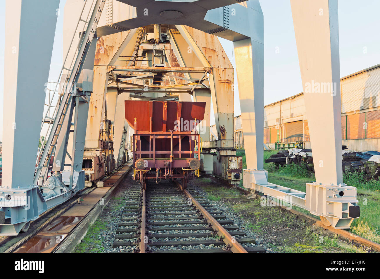 Old railway carriage under cranes hi-res stock photography and images ...
