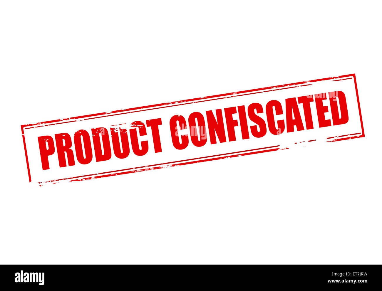 Rubber stamp with text product confiscated inside, vector illustration ...