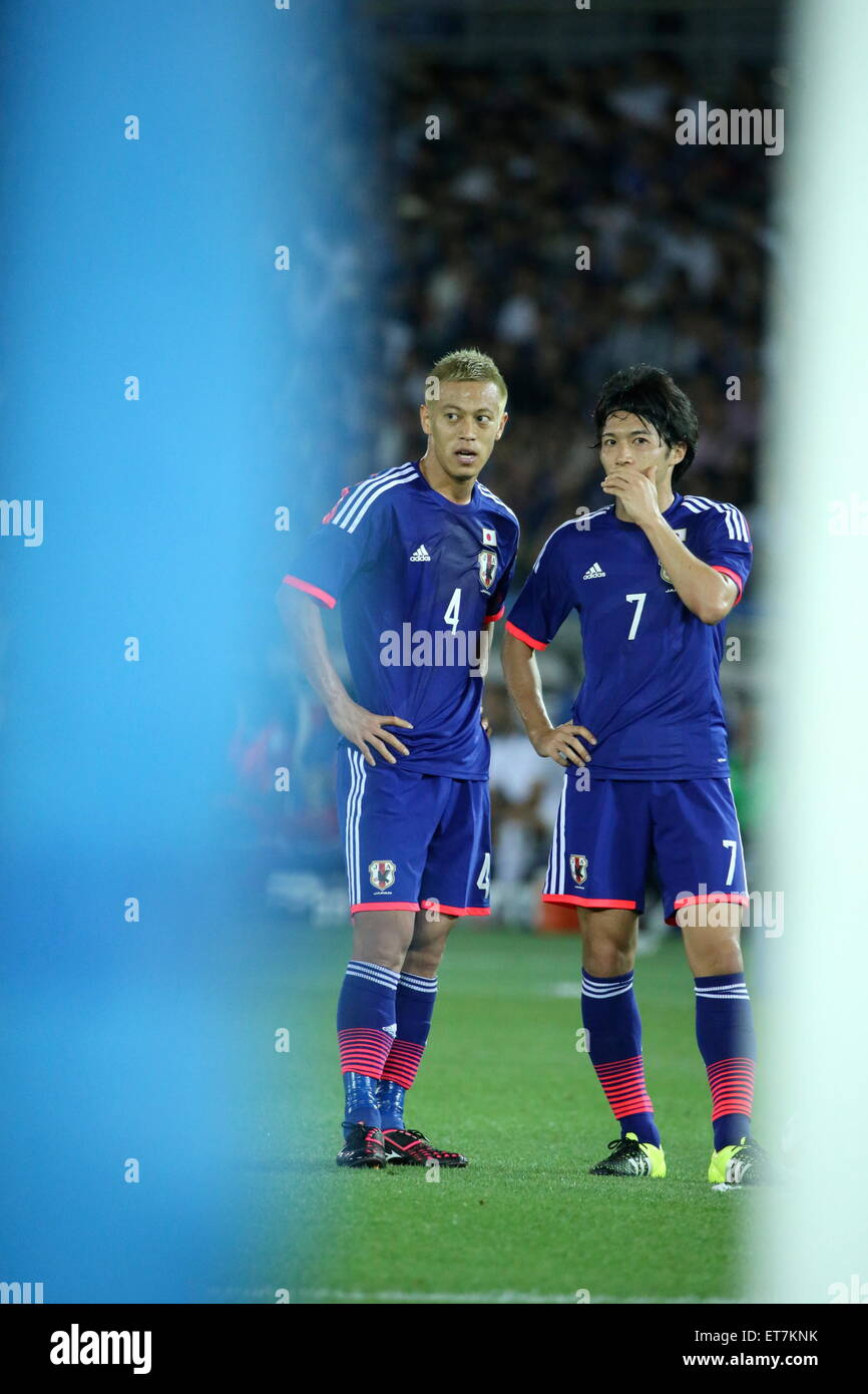 Yokohama, Kanagawa, Japan. 11th June, 2015. Keisuke Honda, Gaku Shibasaki (JPN) Football/Soccer ...