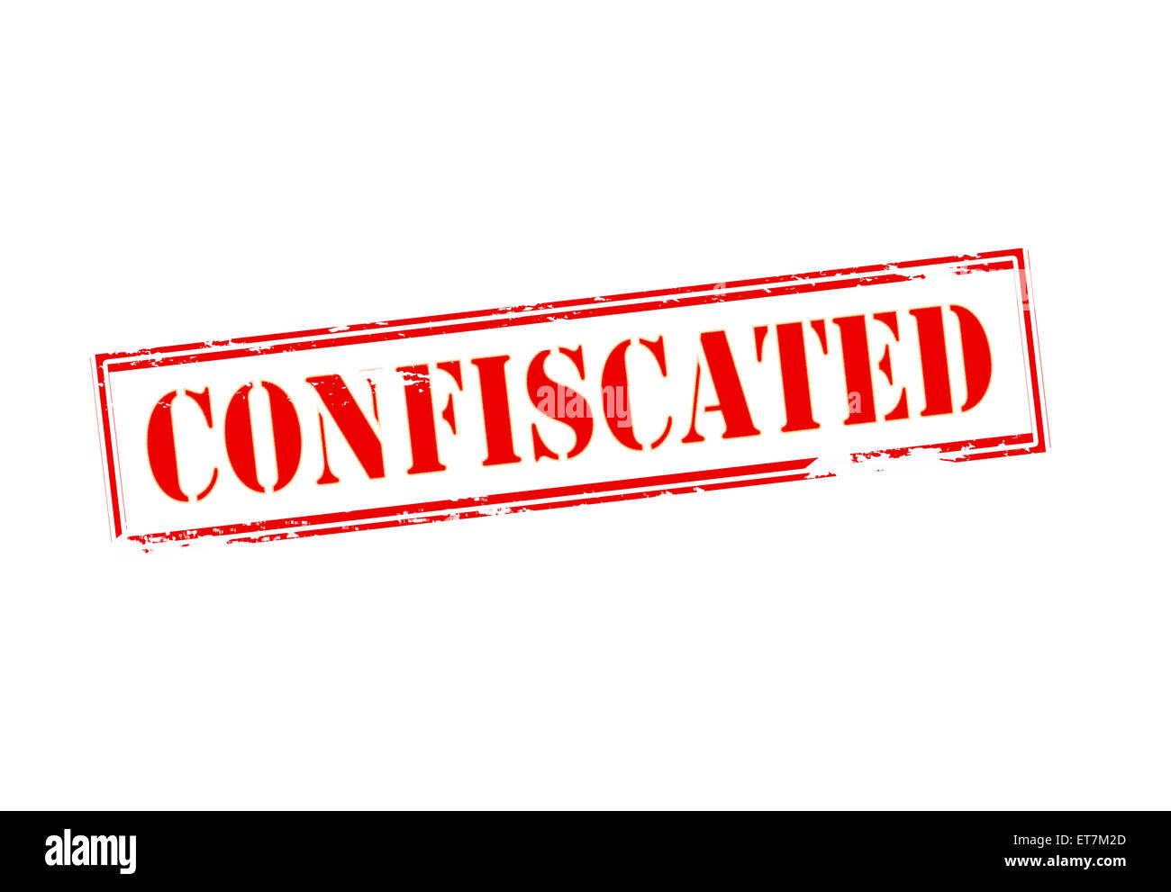 Rubber stamp with word confiscated inside, vector illustration Stock ...