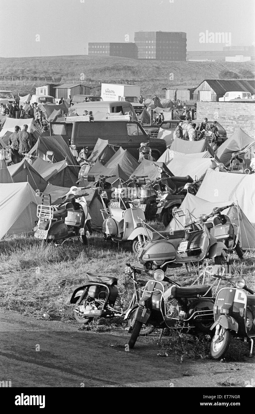 MODs in Redcar, Middlesbrough, 4th October 1985 Stock Photo - Alamy