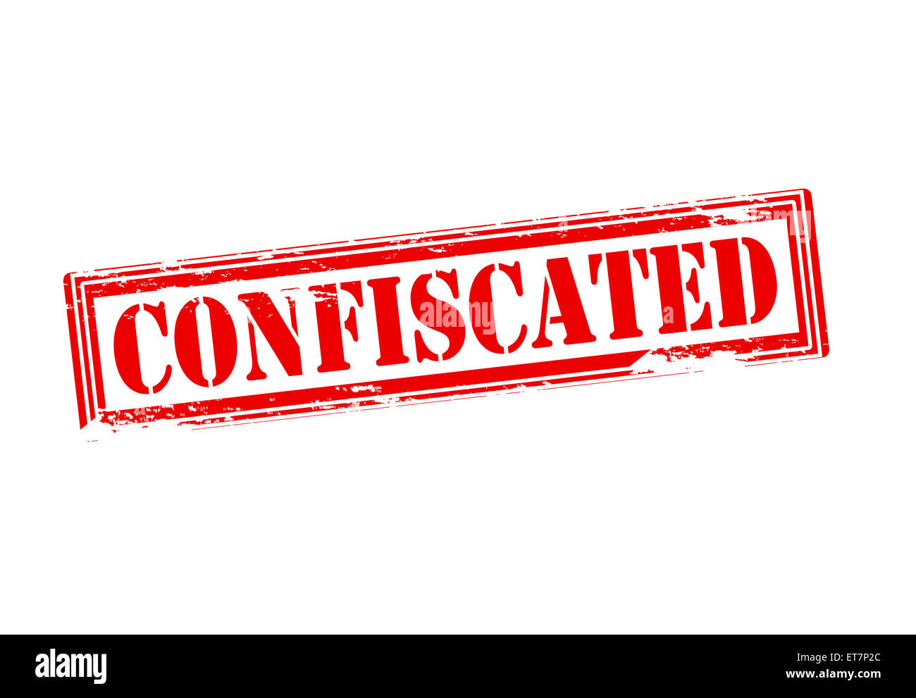 Rubber stamp with word confiscated inside, vector illustration Stock ...
