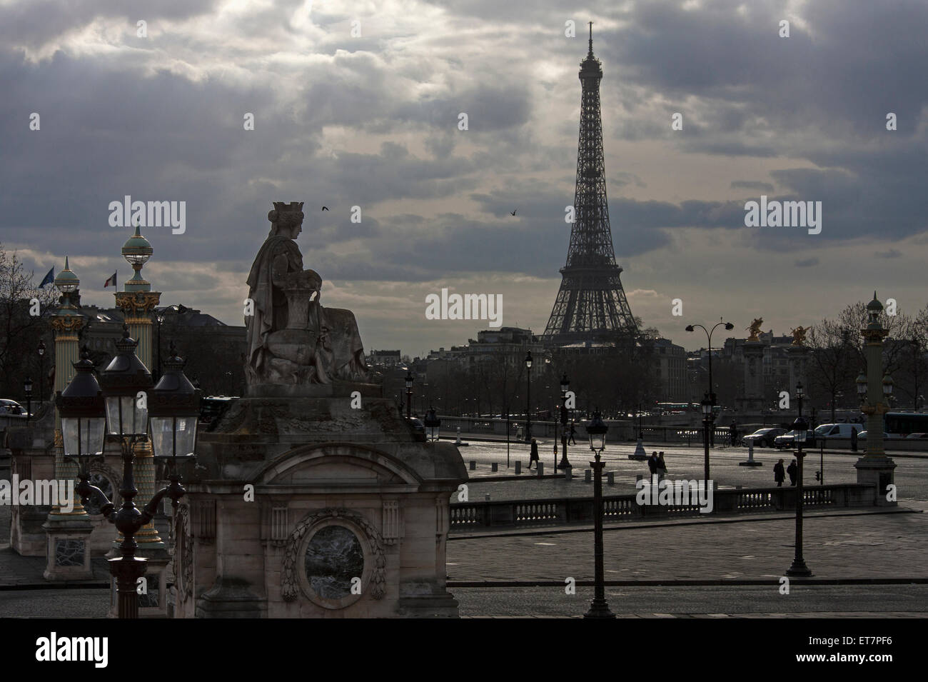 Eiffel Tower against cloudy sky, Paris, France Stock Photo - Alamy