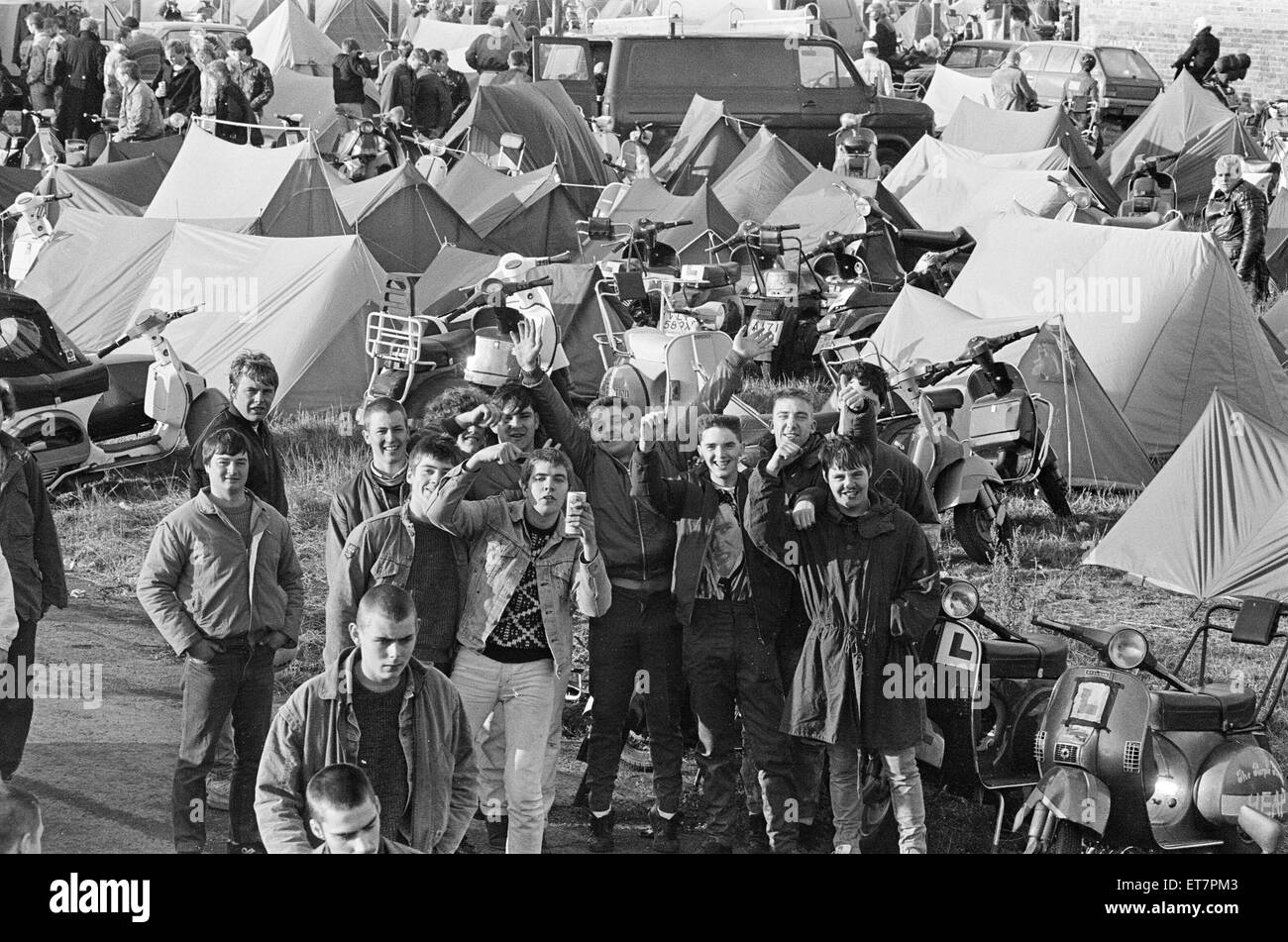 MODs in Redcar, Middlesbrough, 4th October 1985 Stock Photo - Alamy