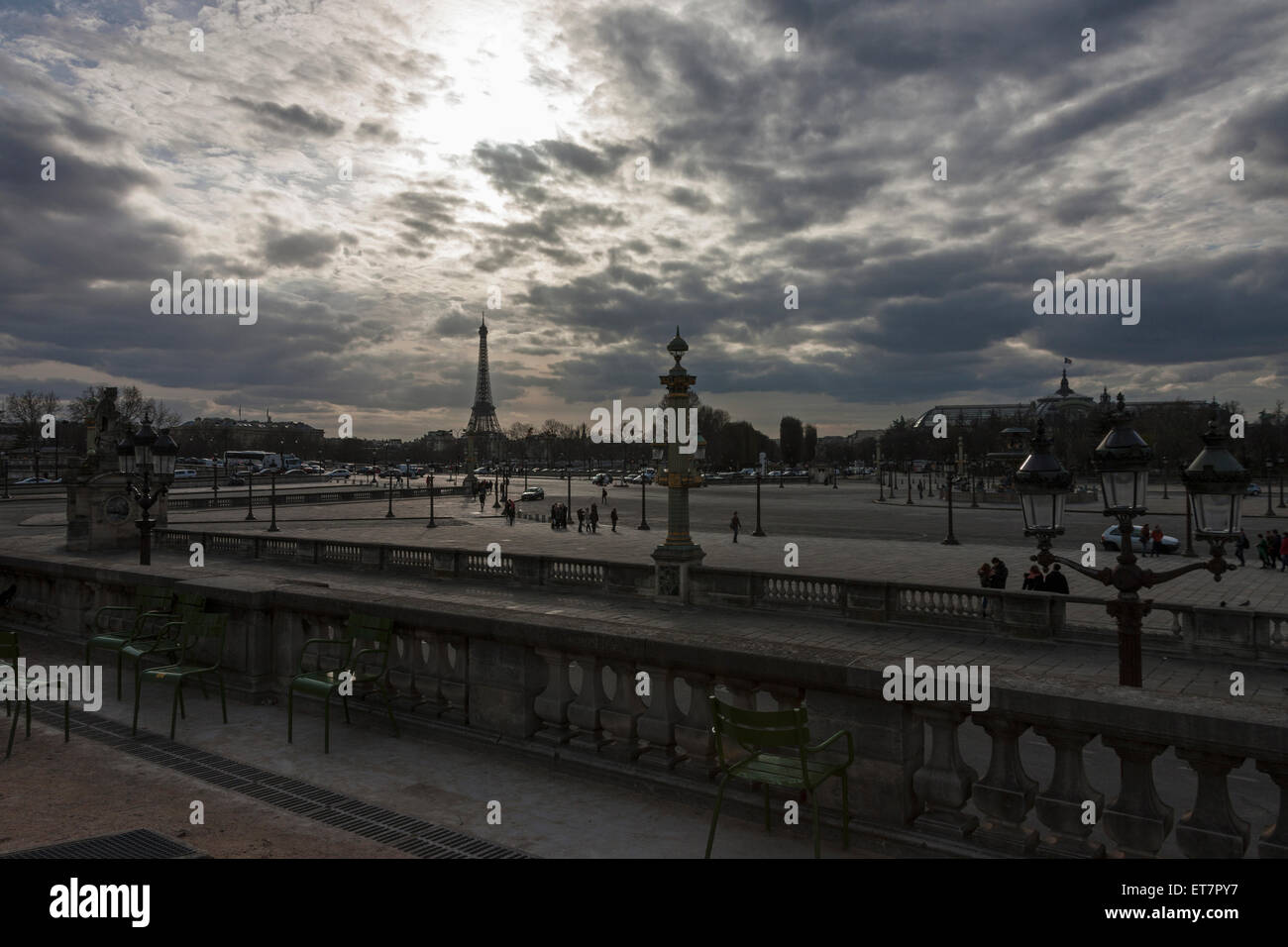 Eiffel Tower against cloudy sky, Paris, France Stock Photo - Alamy
