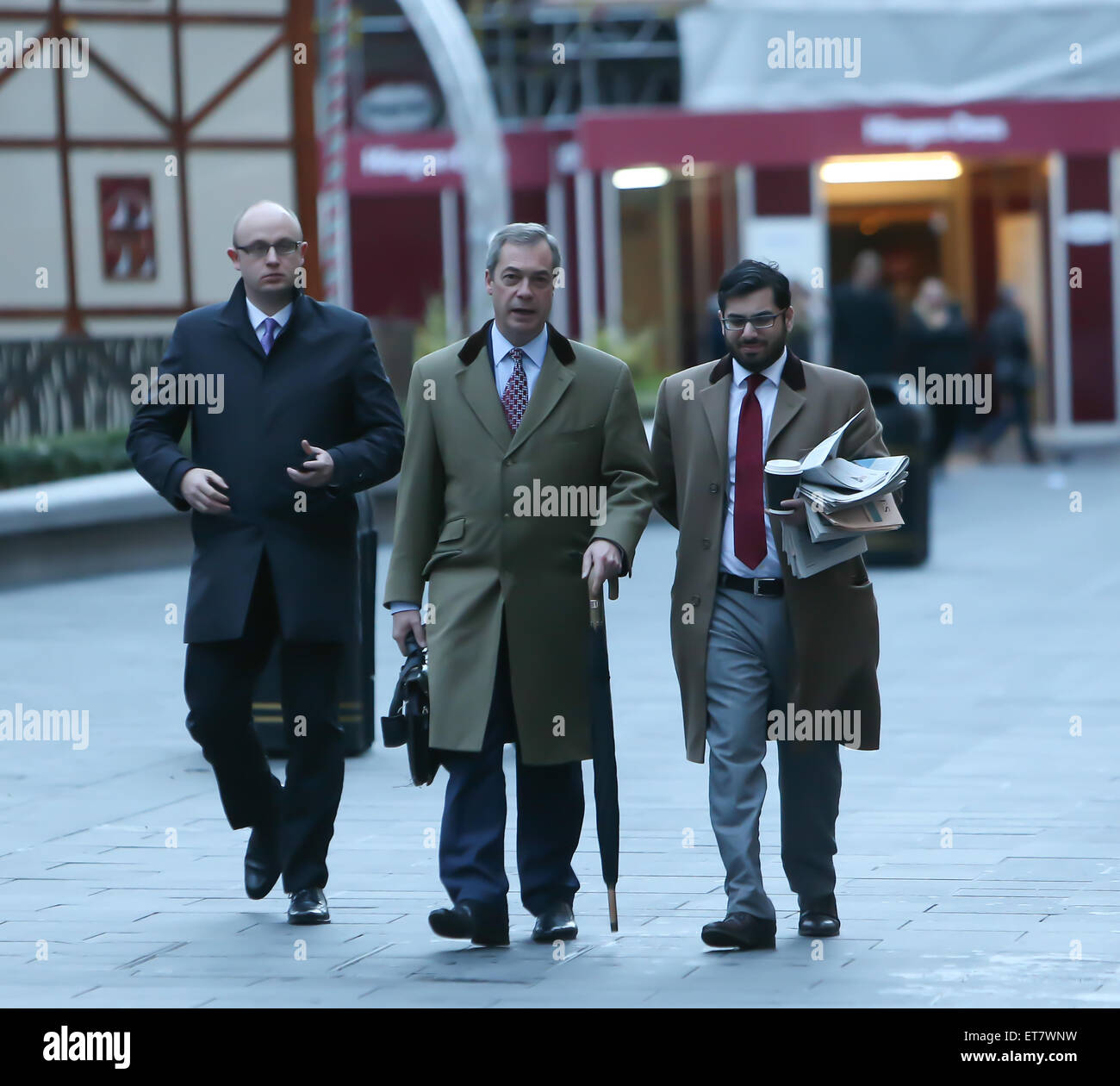 Nigel Farage arrives at LBC for an interview with Nick Ferrari ...