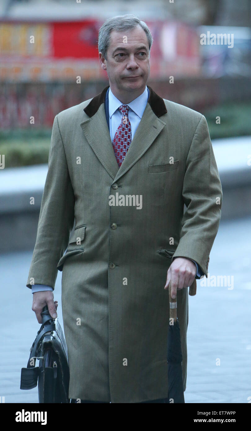 Nigel Farage arrives at LBC for an interview with Nick Ferrari ...