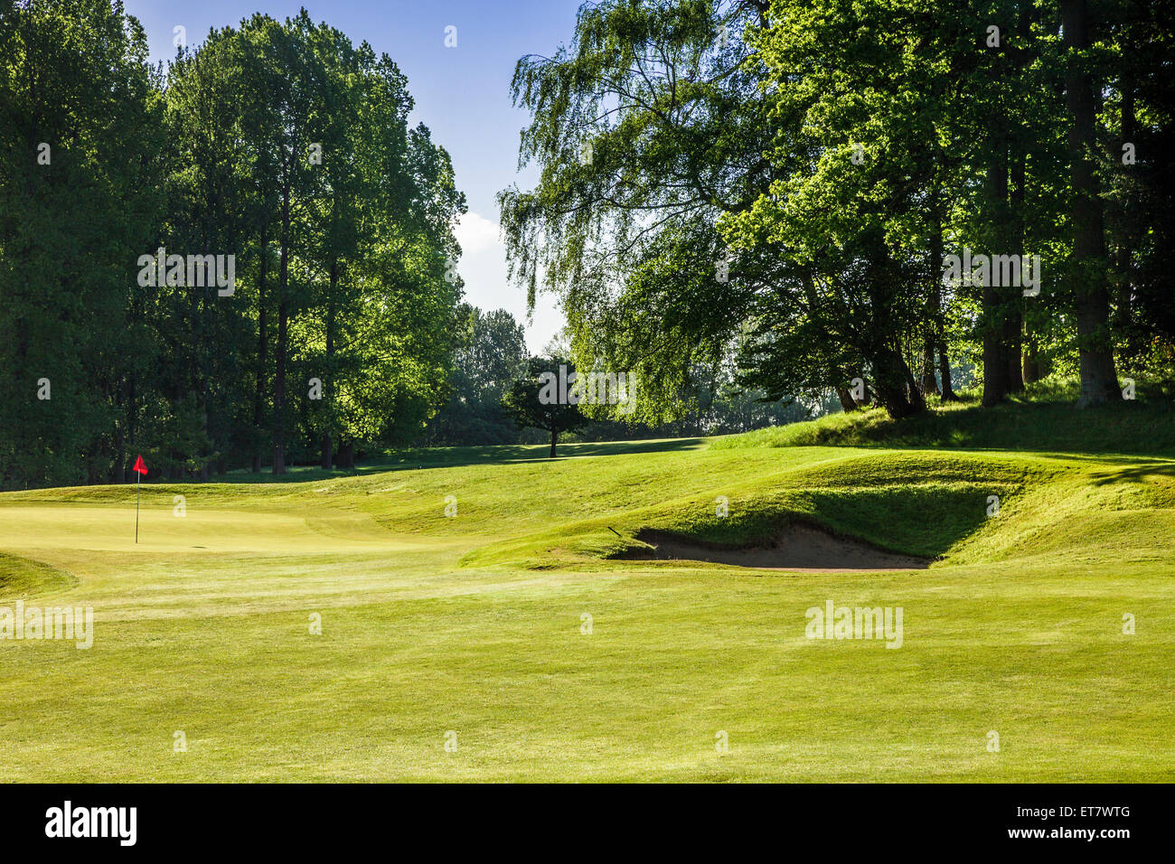 A typical golf course in early morning sunshine Stock Photo - Alamy