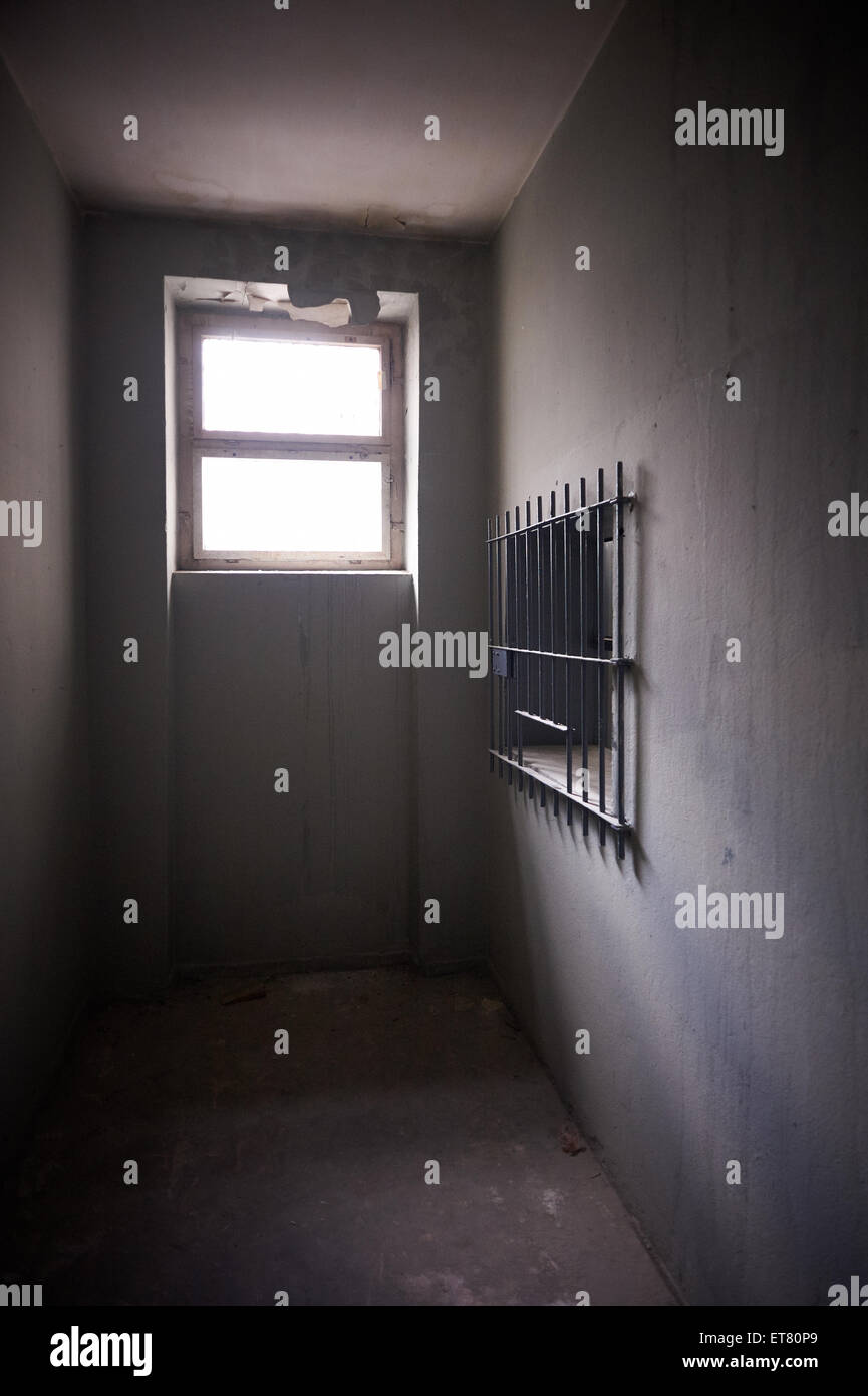 Berlin, Germany, cell in the former GDR in Berlin Polizeigefaengnis ...