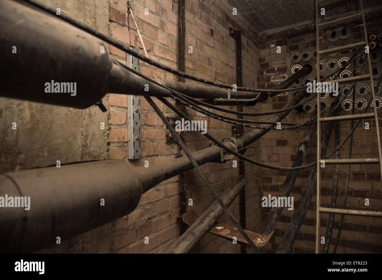 Berlin, Germany, to prevent copper theft, the Telekom marked the ...