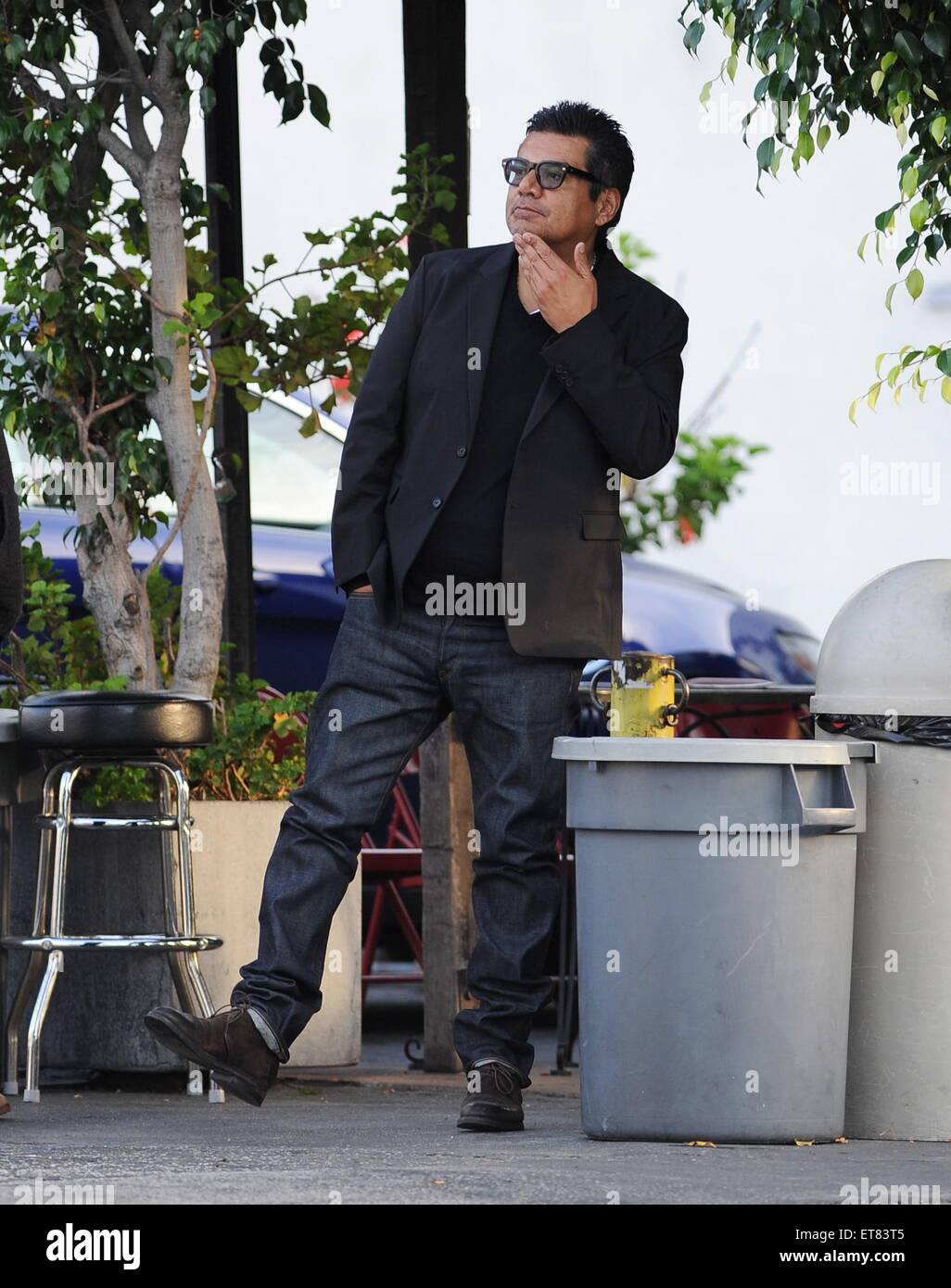 Comedian George Lopez makes a quick pit stop for tacos at the famous ...