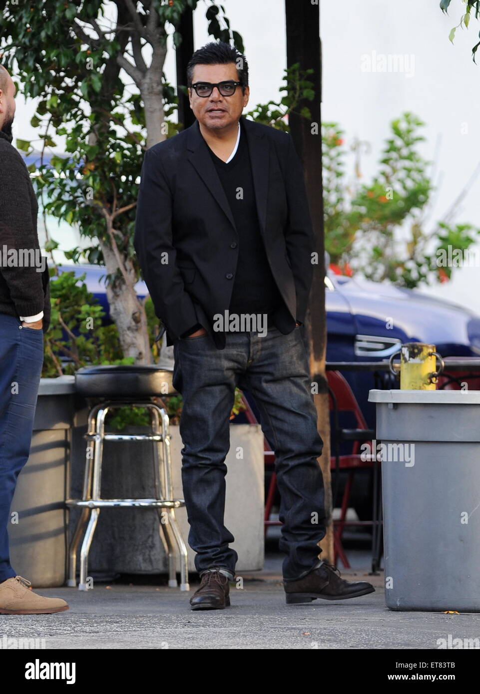 Comedian George Lopez makes a quick pit stop for tacos at the famous ...