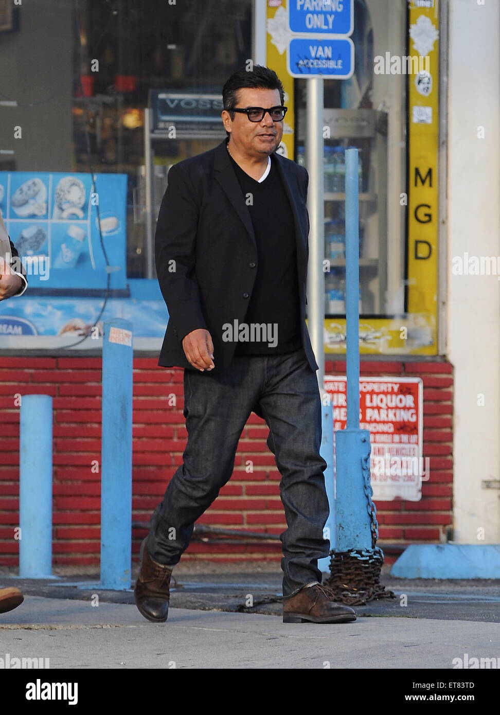 Comedian George Lopez makes a quick pit stop for tacos at the famous ...