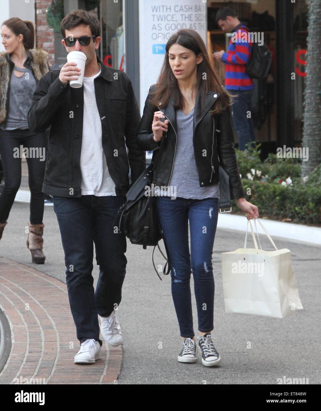 B.J. Novak shops at The Grove with a friend Featuring: B.J. Novak Where ...