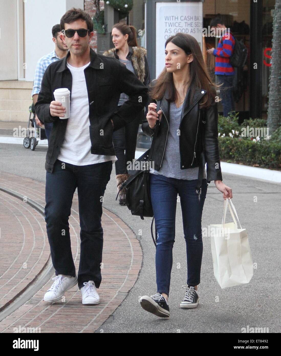 B.J. Novak shops at The Grove with a friend Featuring: B.J. Novak Where ...