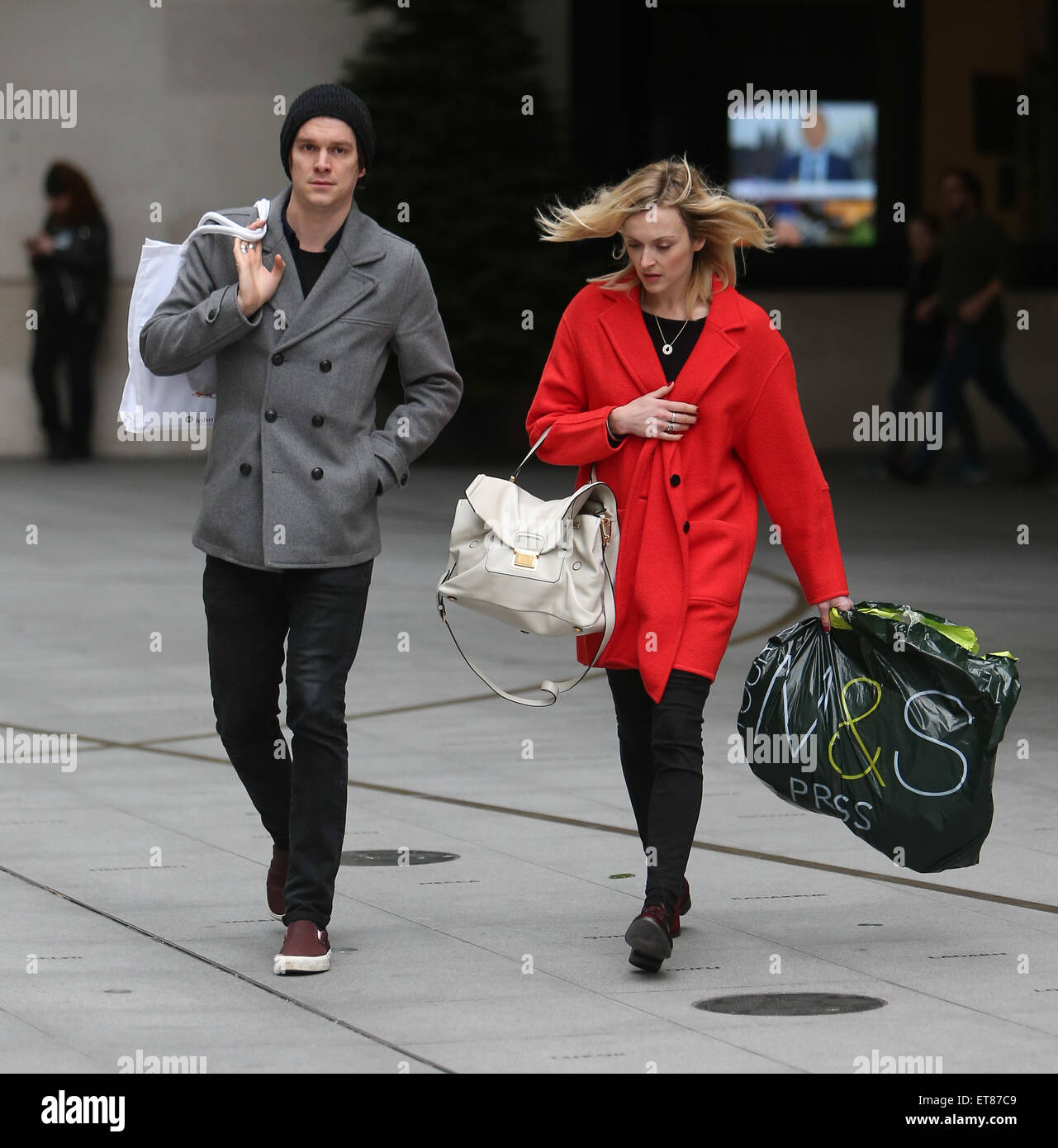 Fearne Cotton and husband, Jesse Wood leaving the BBC Radio 1 studios ...