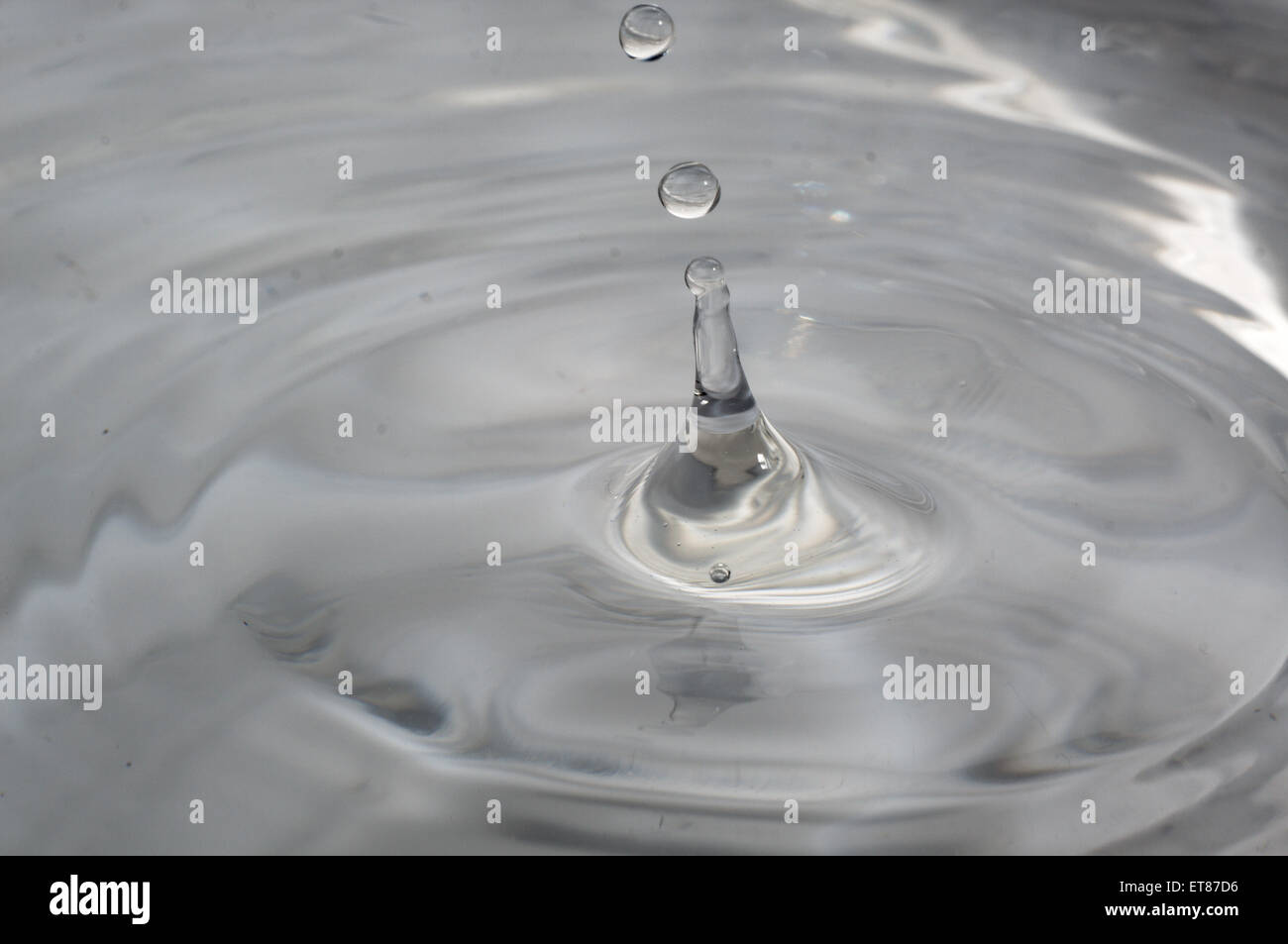 Splash of water drops falling from the top Stock Photo - Alamy