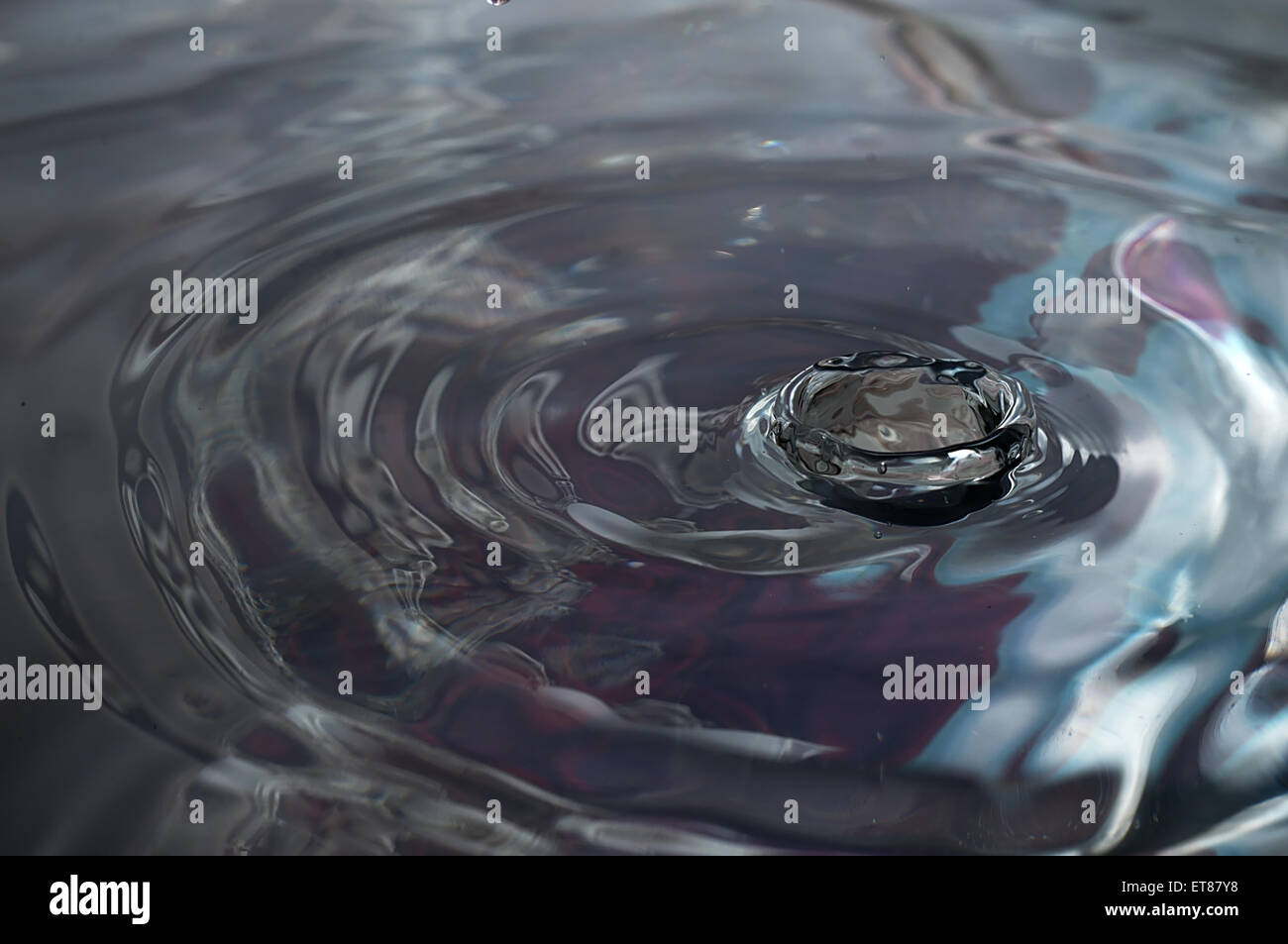 Splash of water drops falling from the top Stock Photo - Alamy