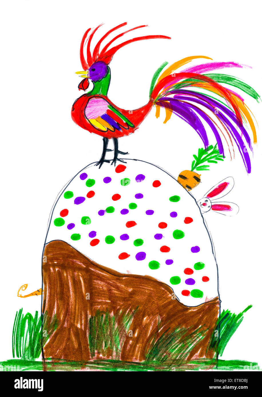 How To Draw A Rooster Step By Step For Kids