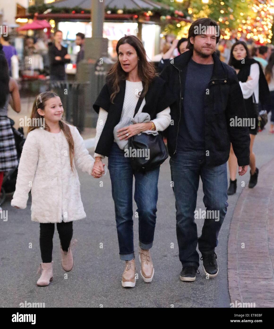 Jason Bateman and his family arrive at the Grove to visit Santa's House ...
