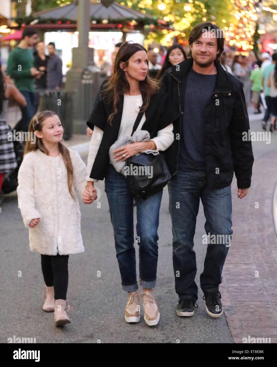 Jason Bateman and his family arrive at the Grove to visit Santa's House ...