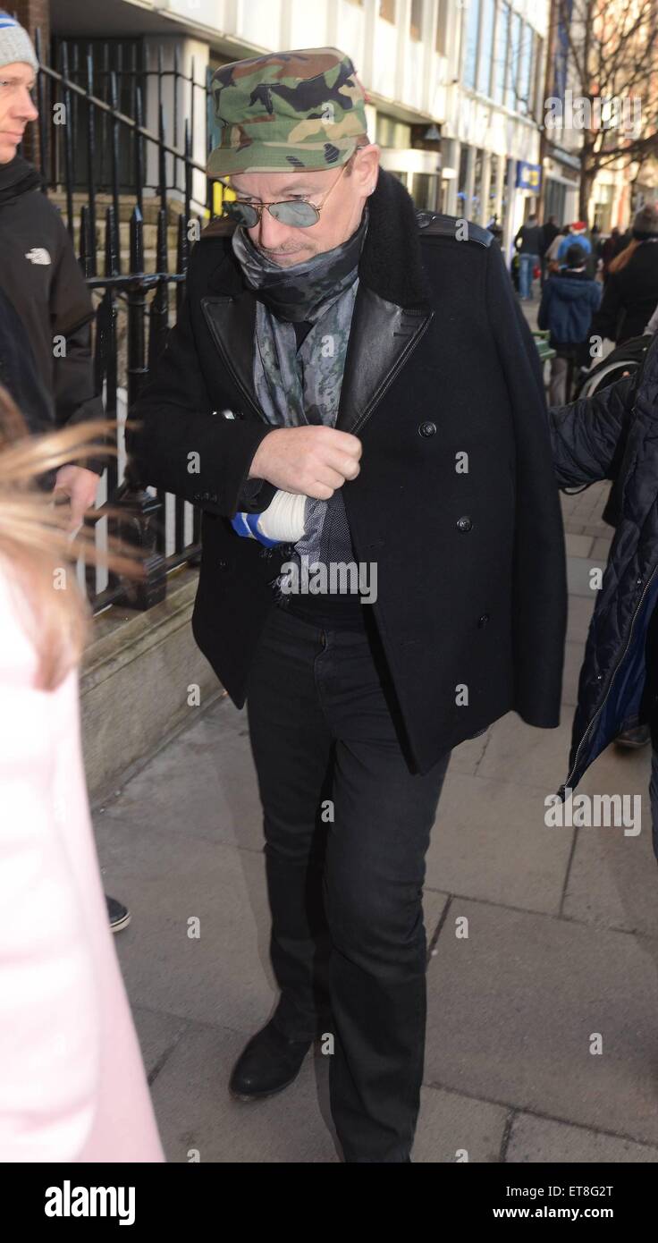 With his injured arm in a sling, Bono avoided the annual charity ...