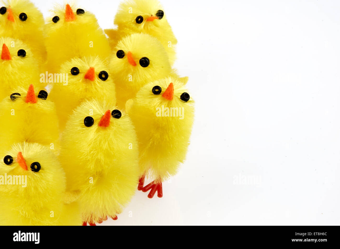 Group Yellow easter chicken toys. Decoration on the occasion of Easter ...