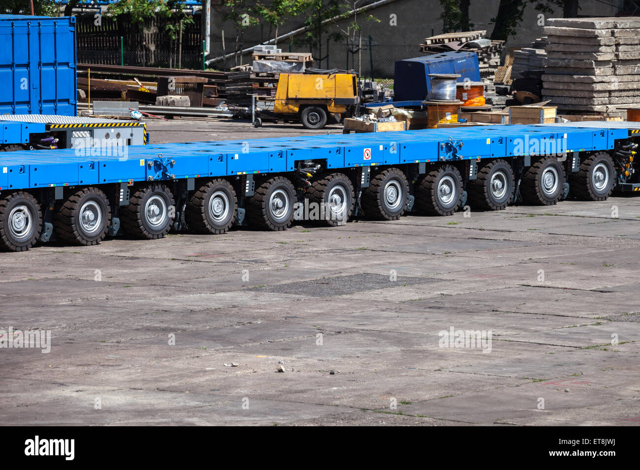 Heavy load transportation trailer with many platform Stock Photo - Alamy