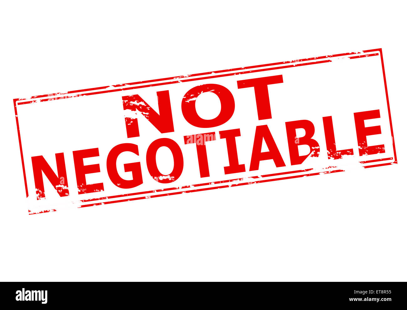 Rubber stamp with text not negotiable inside, vector illustration Stock ...