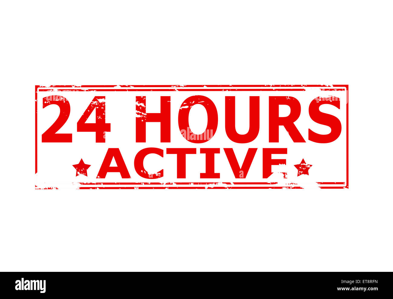 Rubber stamp with text twenty four hours active inside, vector ...