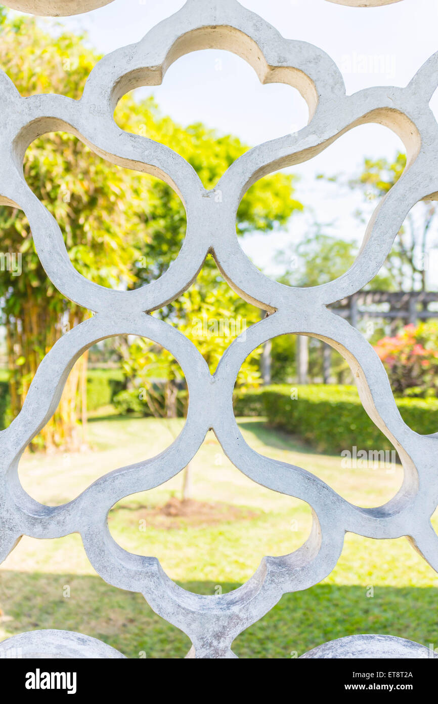 Patterned walls of the garden fence Stock Photo - Alamy