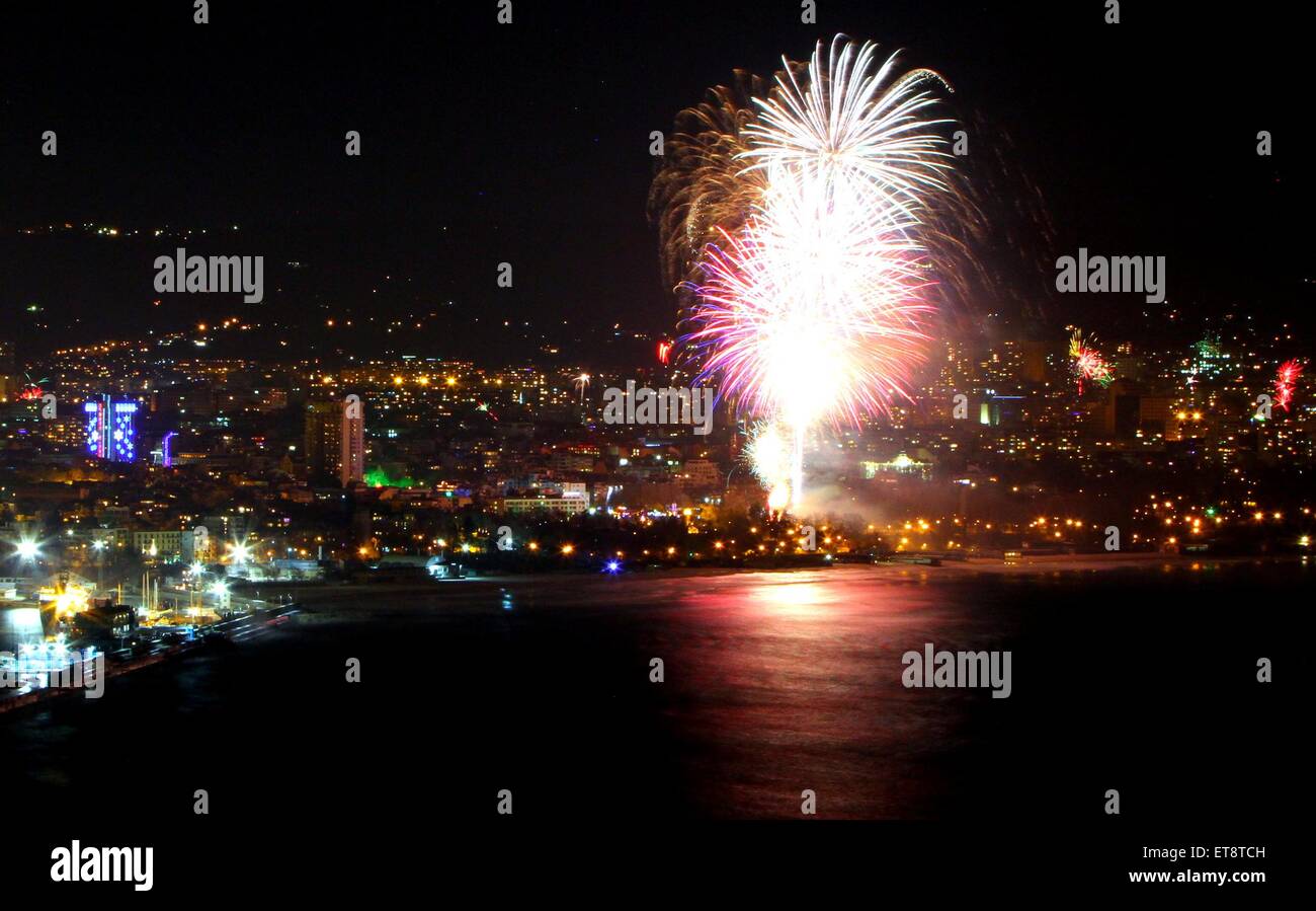 Fireworks explode east of the Bulgarian capital Sofia in honor of the ...