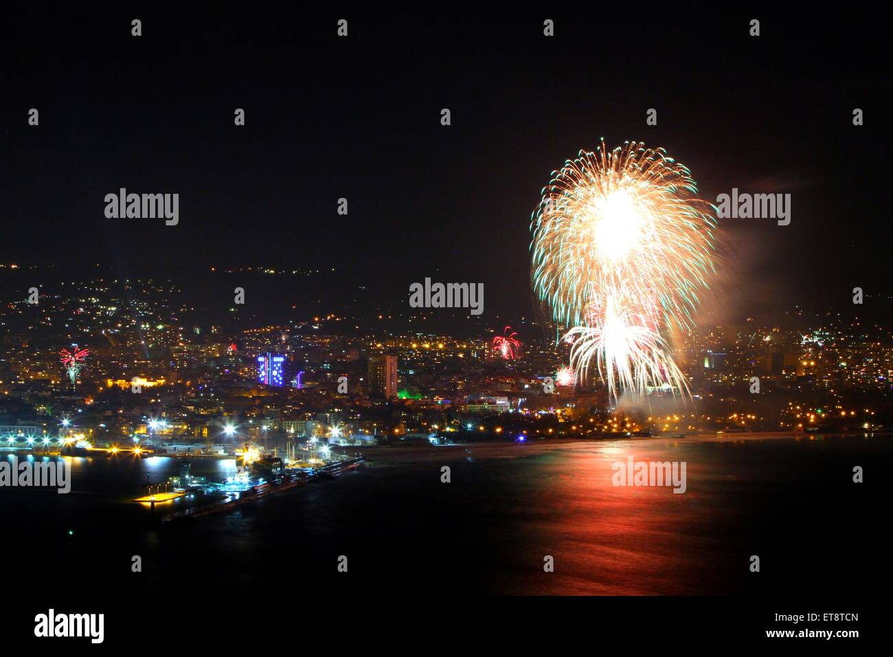 Fireworks explode east of the Bulgarian capital Sofia in honor of the ...