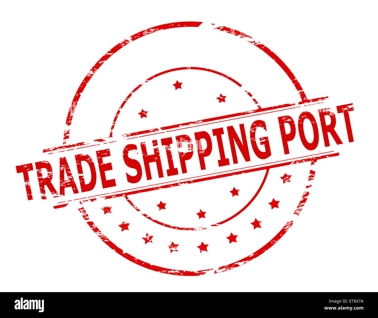 Rubber stamp with text trade shipping port inside, vector illustration ...