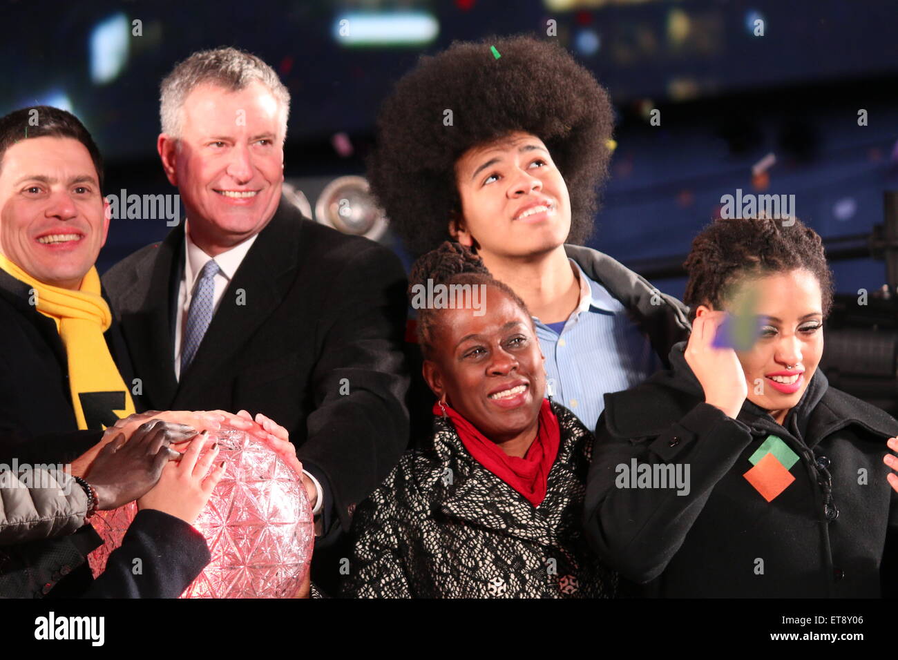 New Year's Eve 2015 in Times Square Featuring: Bill De Blasio, Chirlane ...