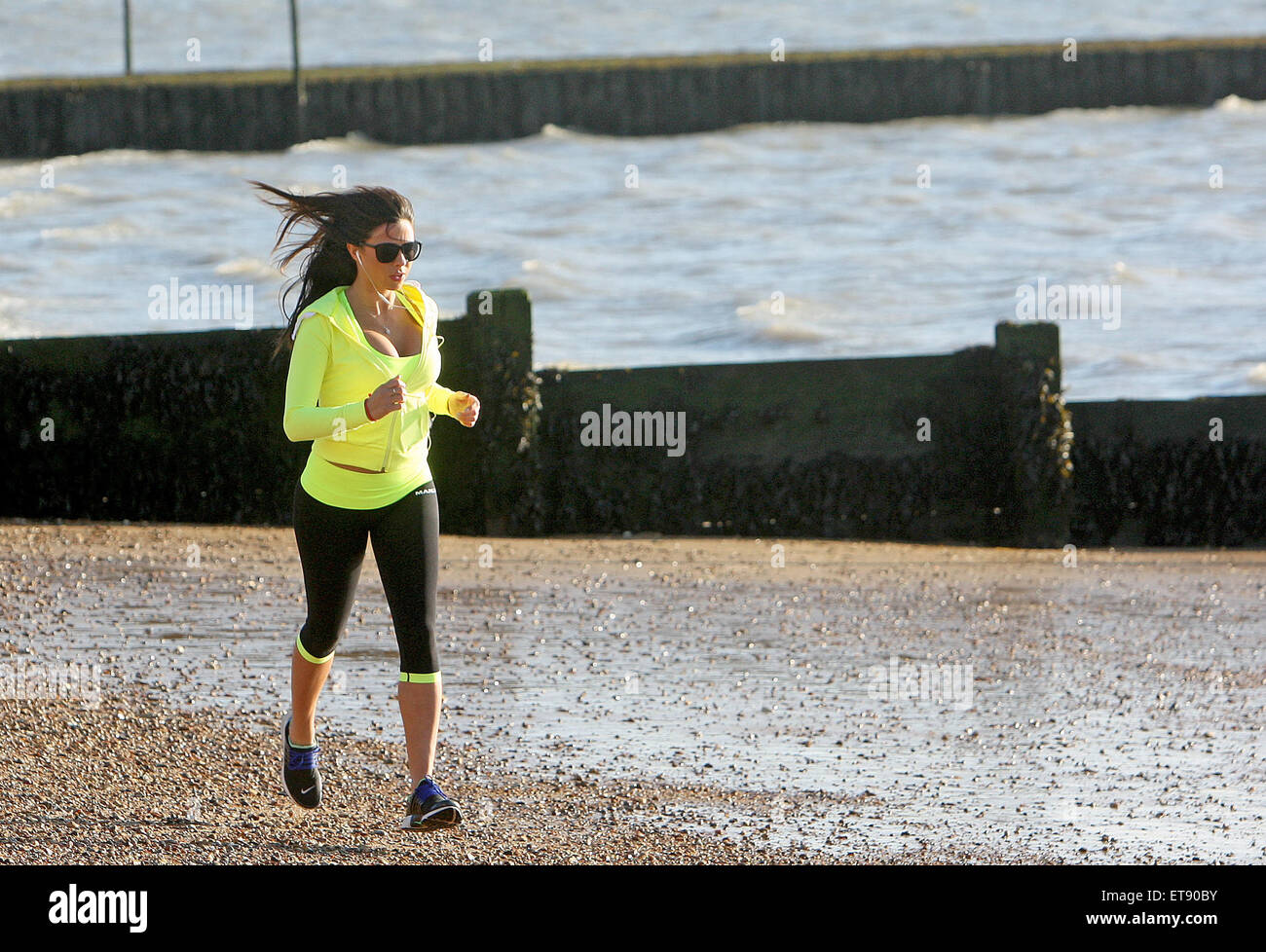 Ex-TOWIE star Pascal Craymer running on the beach in Leigh on Sea ...
