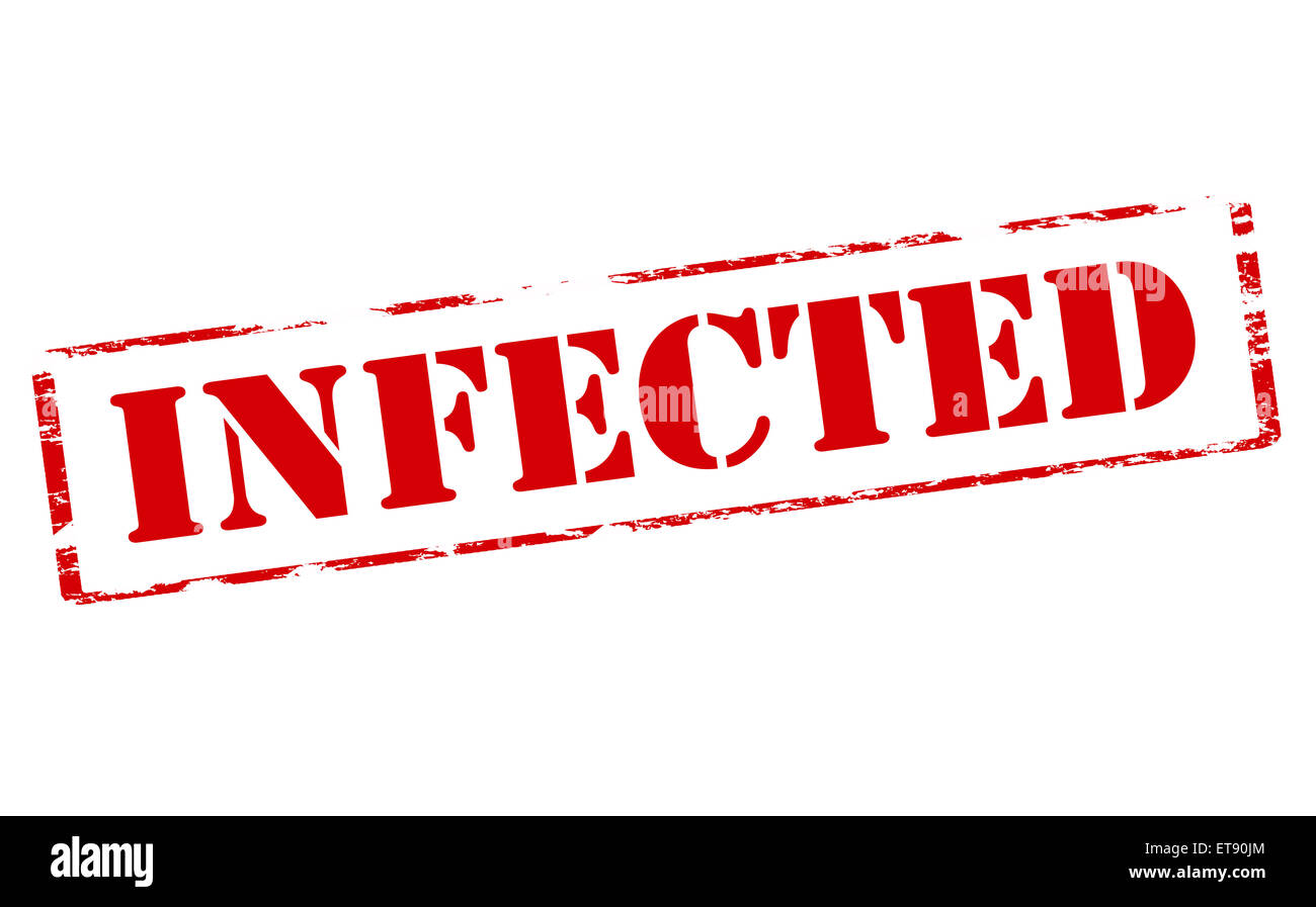 Rubber stamp with word infected inside, vector illustration Stock Photo ...