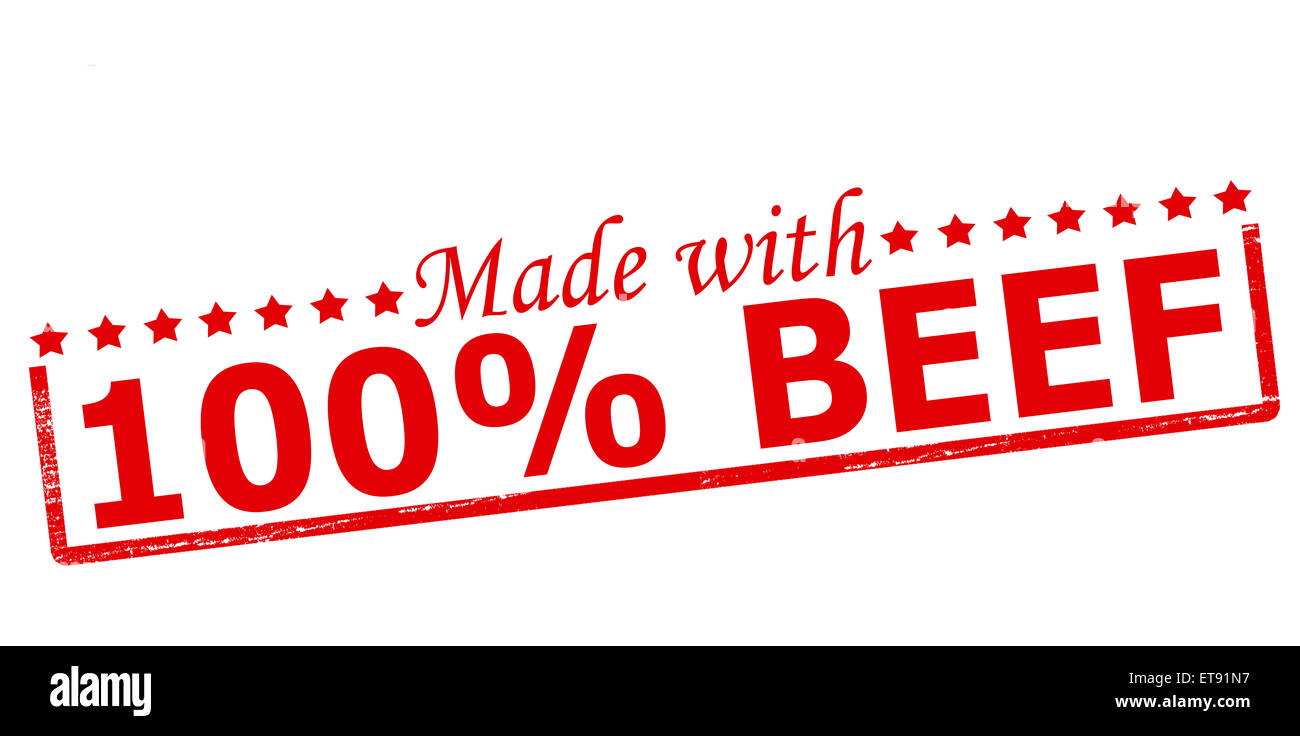 Rubber stamp with text one hundred percent beef inside, vector ...